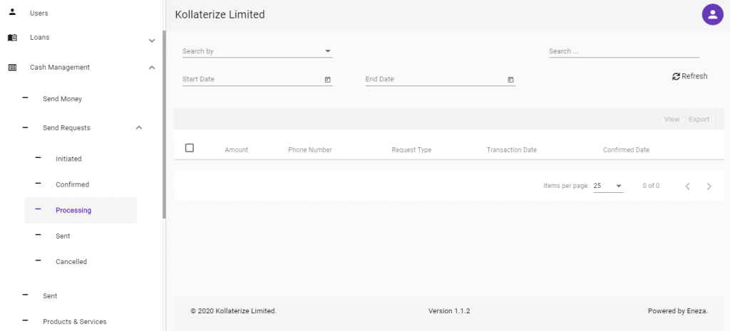 cash-managemnt-sendRequests-processing | Eneza Telecom