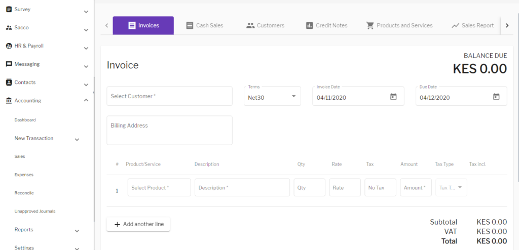 sales-invoice | Eneza Telecom
